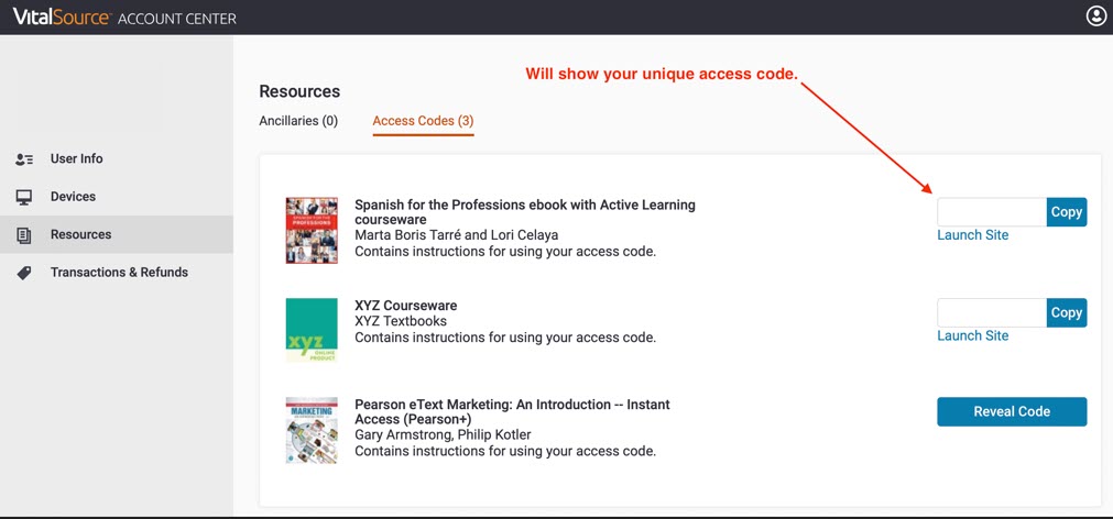 VitalSource Redemption Code Process