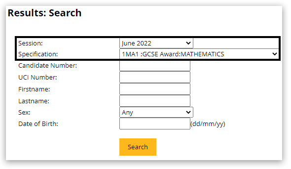 Results: Searching for Results on Edexcel Online (EOL)