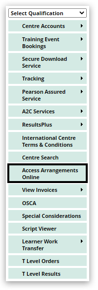 PAAO: Pearson Access Arrangements - Creating an Application