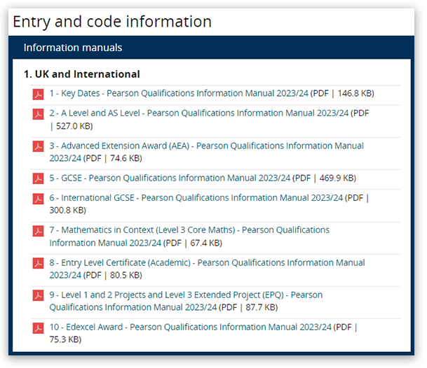 Pearson Information Manual