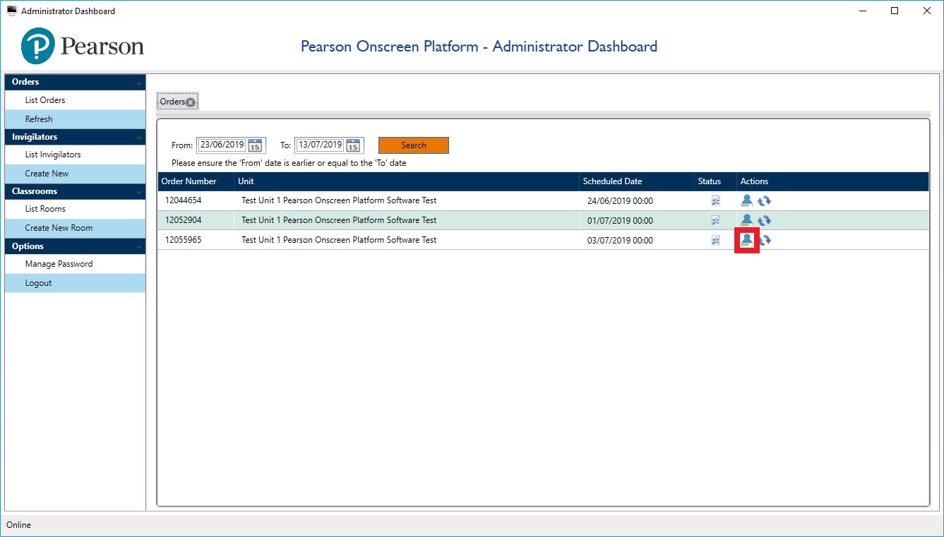 Edexcel Online: Onscreen Testing: Marking A Candidate Absent (Classroom ...