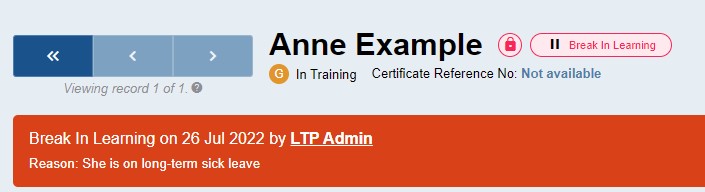 End-point Assessment: Break in Learning and Resuming Learning