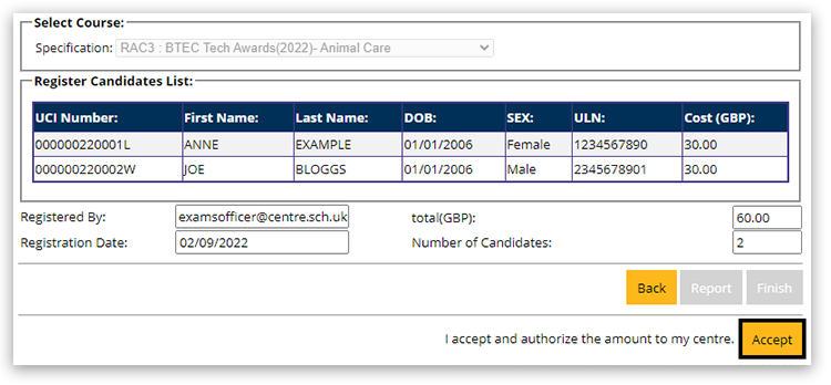 BTEC Tech Awards 2022: Creating Learner Registrations