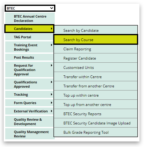 Results: Viewing Overall BTEC Results