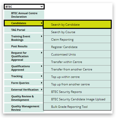 Results: Viewing Overall BTEC Results