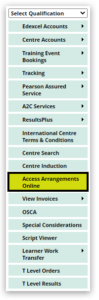 Access Arrangements: Alternative Site Arrangements