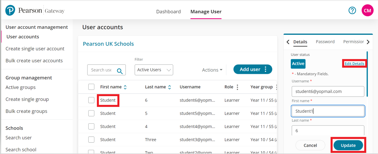 Gateway User accounts