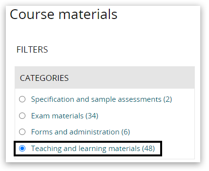 Students: Specification, Textbook or Revision Guide Resources