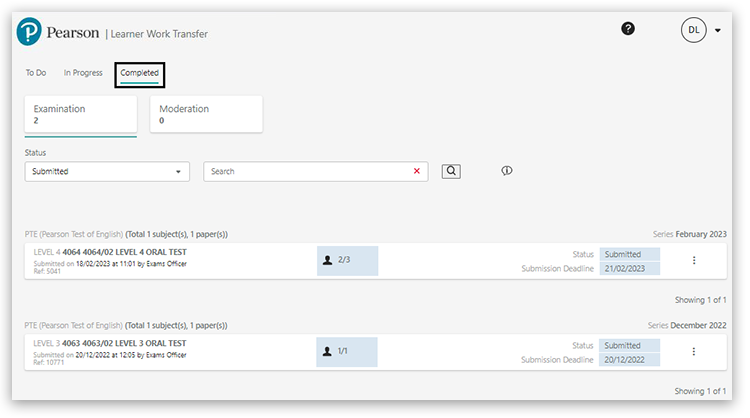 Learner Work Transfer (LWT): Examination / Moderation Logging in and navigating - Step-by-step guide