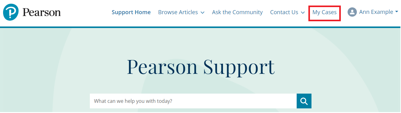 Pearson Support Portal: Tracking Case History