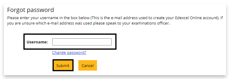 Edexcel Online: Forgotten Passwords