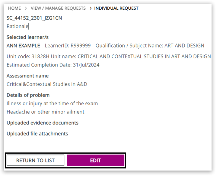 Special Considerations Application Service: Vocational (including BTEC) Qualifications