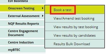 BTEC Entries: Booking An Onscreen Test