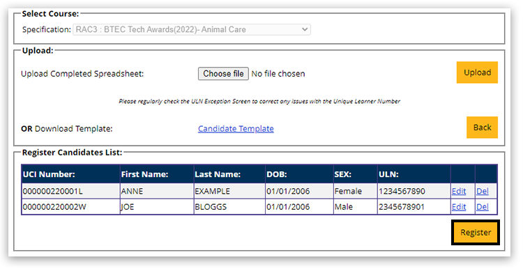 BTEC Tech Awards 2022: Creating Learner Registrations