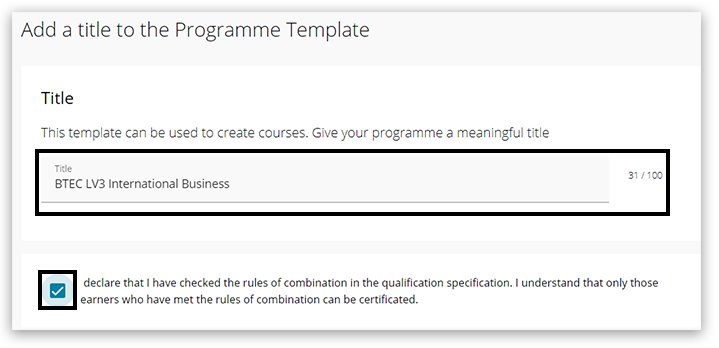 Pearson Progress: Creating a Programme Template