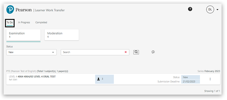 Learner Work Transfer (LWT): Examination / Moderation Logging in and ...