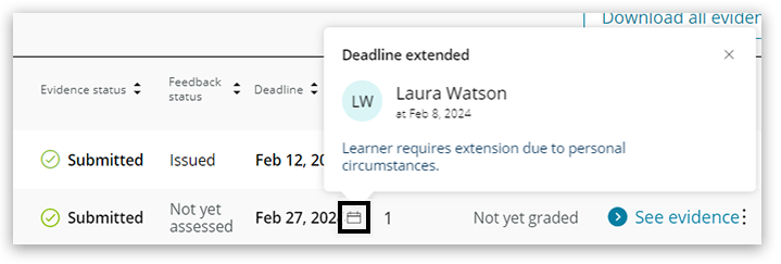 Pearson Progress: Adding a deadline extension to an assessment