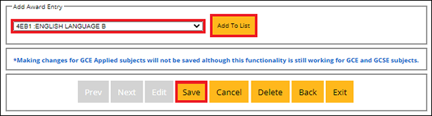 Entries: Entry/Option Code Amendments