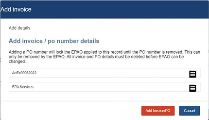 End-point Assessment: Adding Purchase Order (PO) Numbers to Registrations