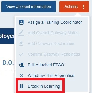End-point Assessment: Break in Learning and Resuming Learning