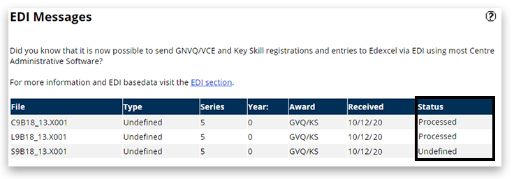 Entries: Checking EDI Files