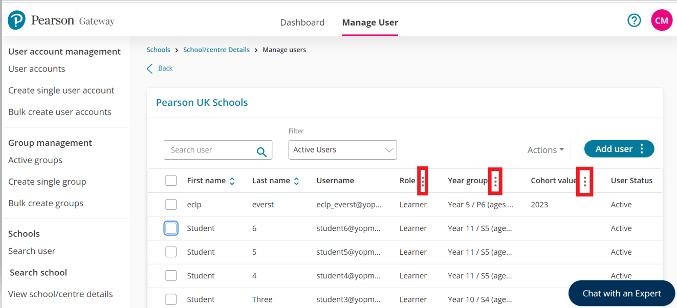 Gateway User accounts