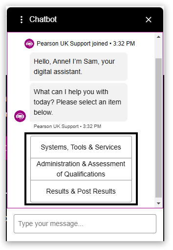Pearson UK Support