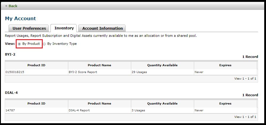 Q-global: View inventory of Q-global account