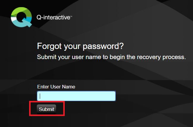 Q-interactive: Password Reset