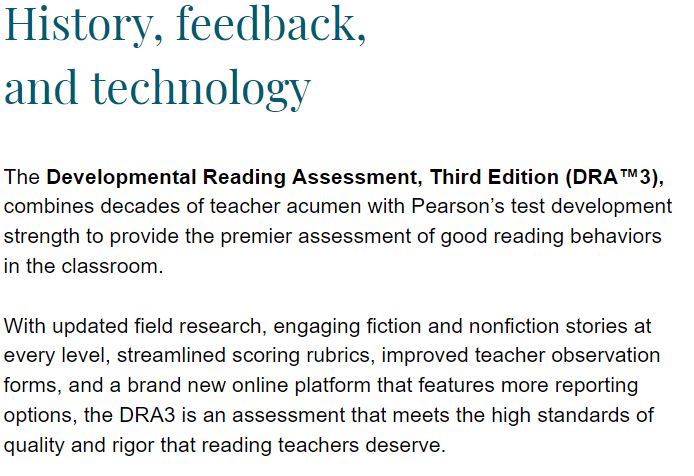 DRA3: Pre-publication Promotion and Assessment Information